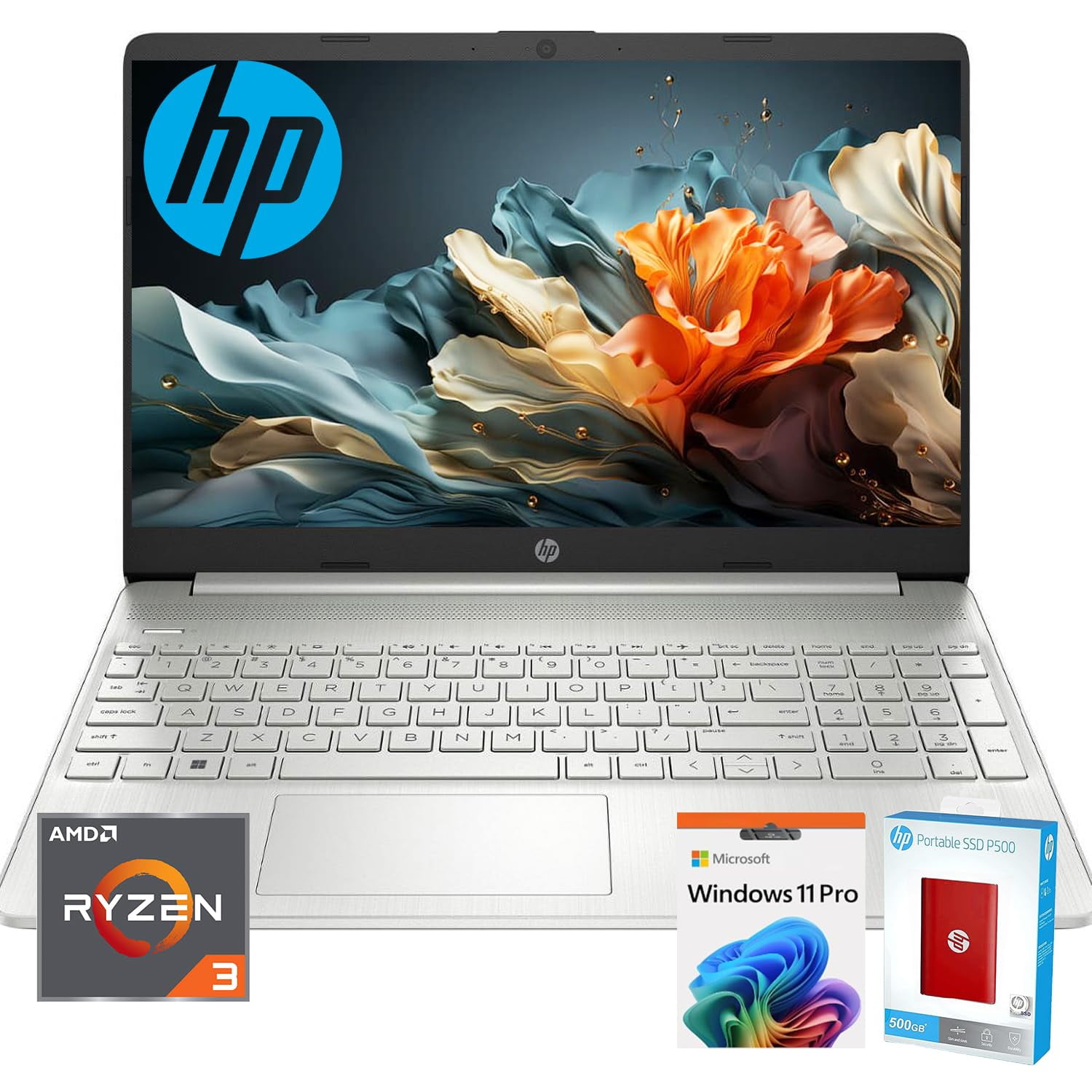 HP 15.6" Laptop, AMD Ryzen 3 5300U Processor, HD (1366 x 768) Display ...