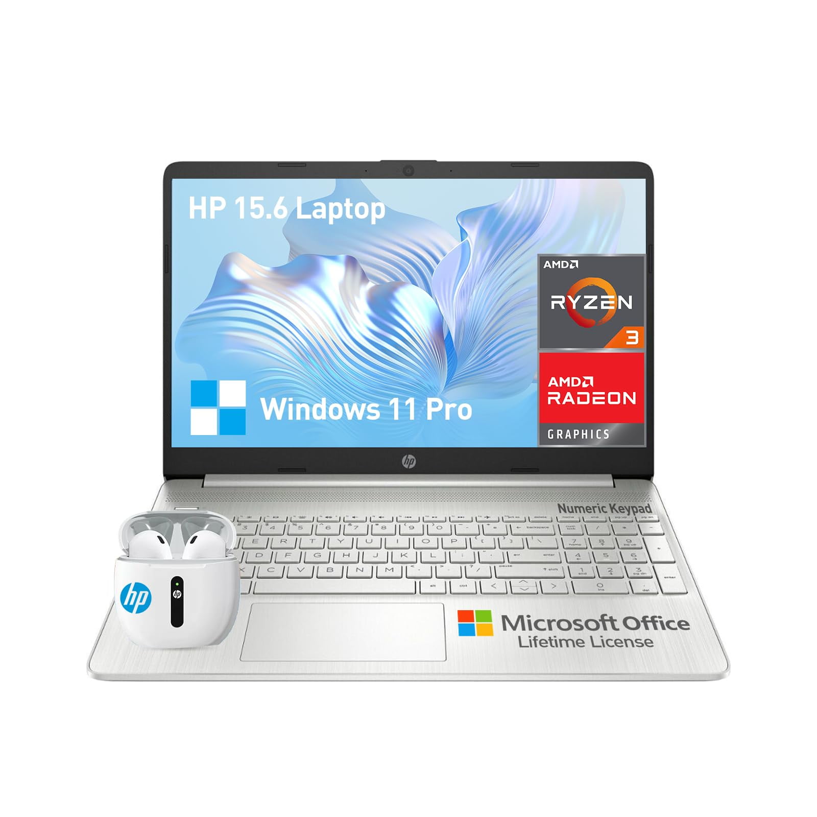 HP 15.6 Laptop Computer, College Students Business Laptop 15 inch, AMD ...