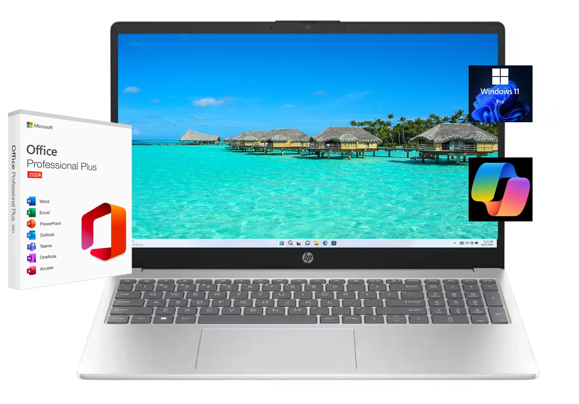 HP 15.6" Touch Screen HD Laptop for Student and Business, with Free ...