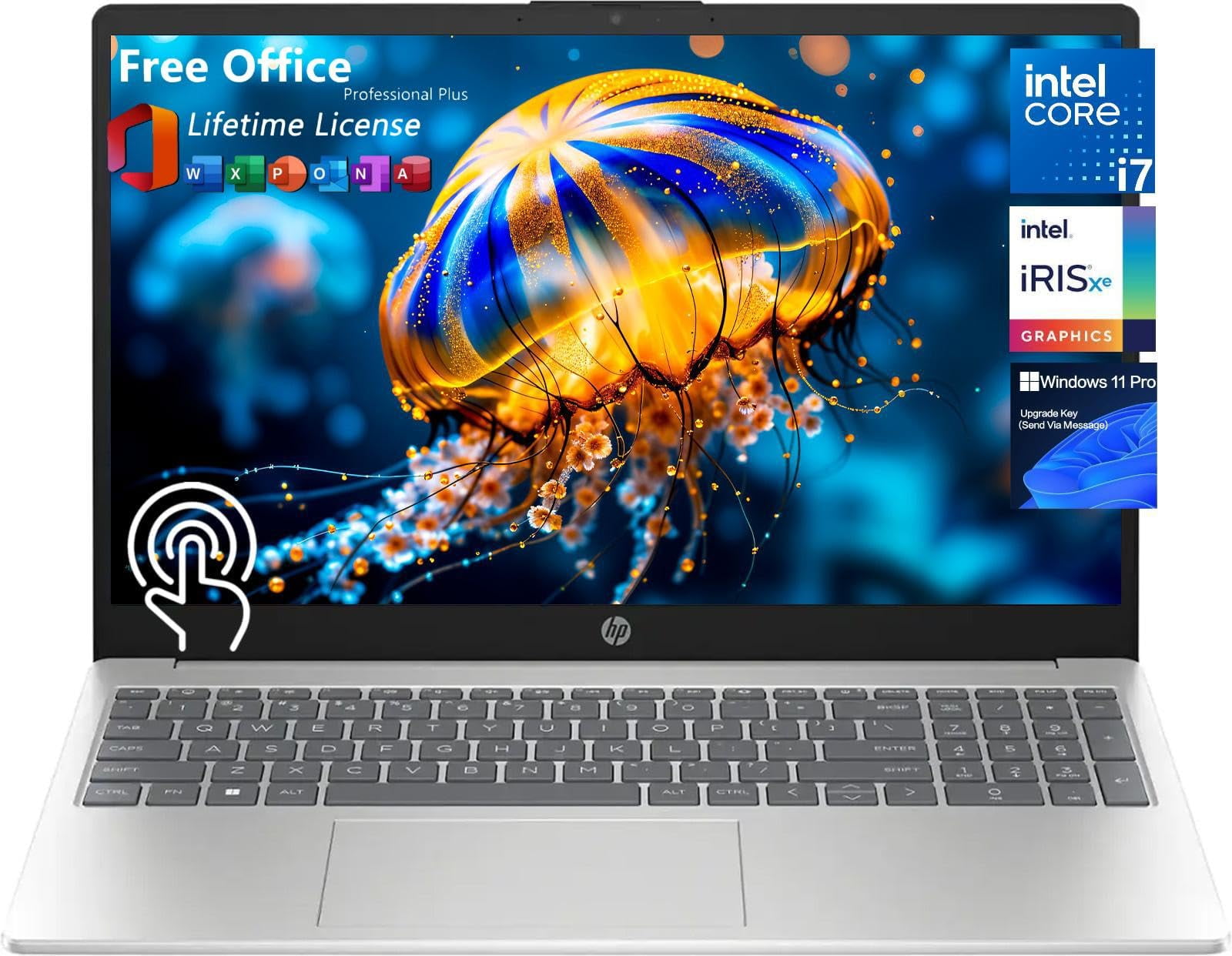 HP 15.6" Touchscreen Business Laptop Computer - with MS Office Lifetime ...
