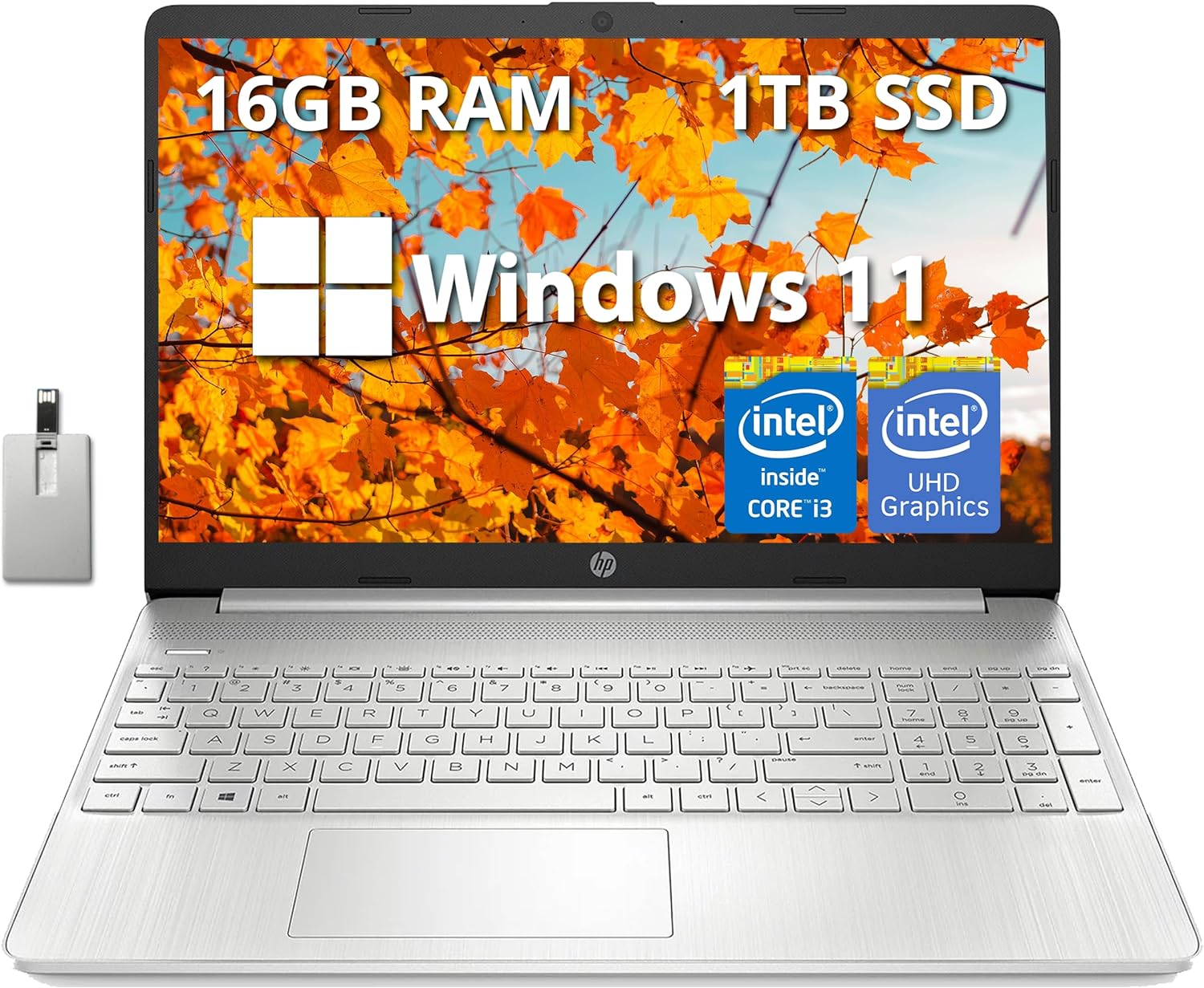 HP 15 Silver Fusion Laptop 15.6" , Intel Core i3-8130U, Intel UHD ...