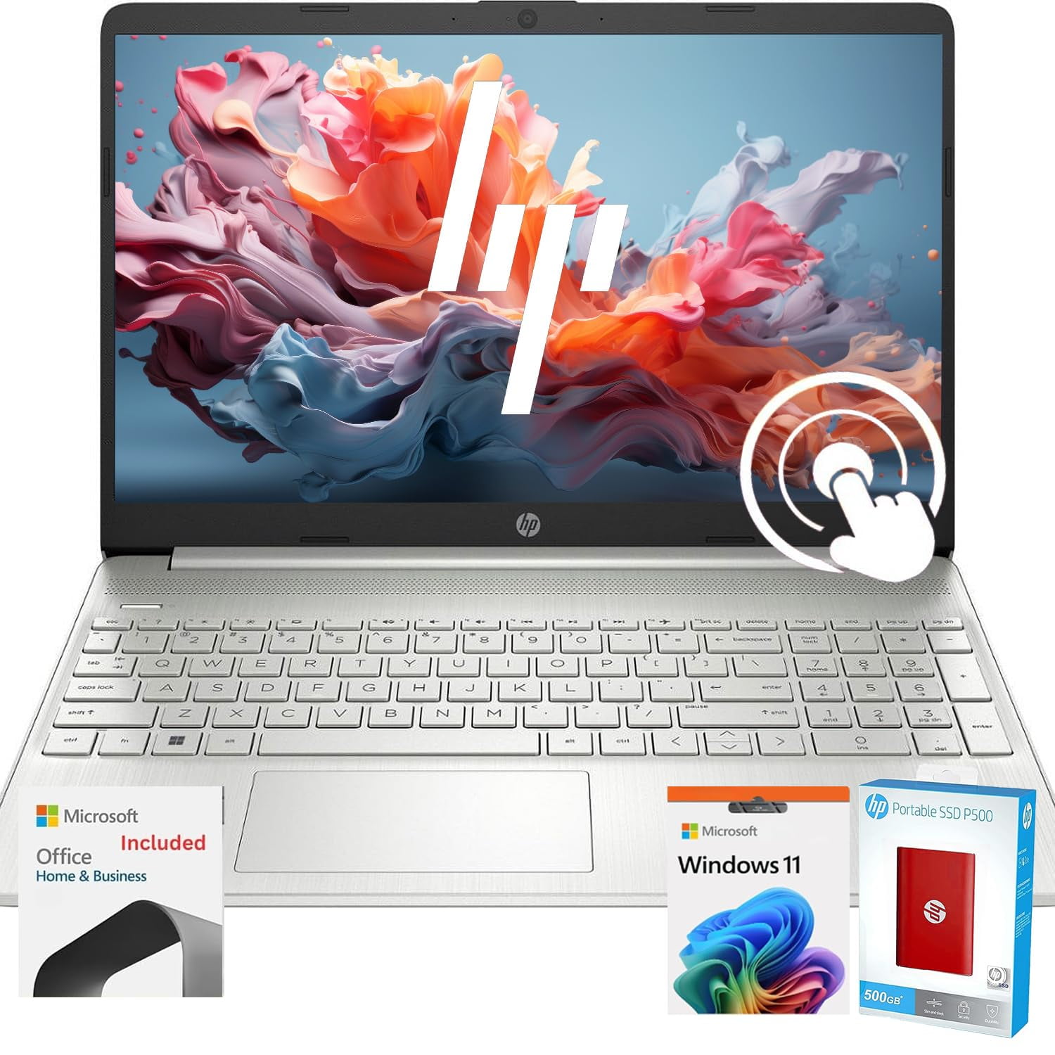 HP 15.6 Touchscreen Laptop with 12 Months Microsoft, 64GB RAM, 1.5TB ...