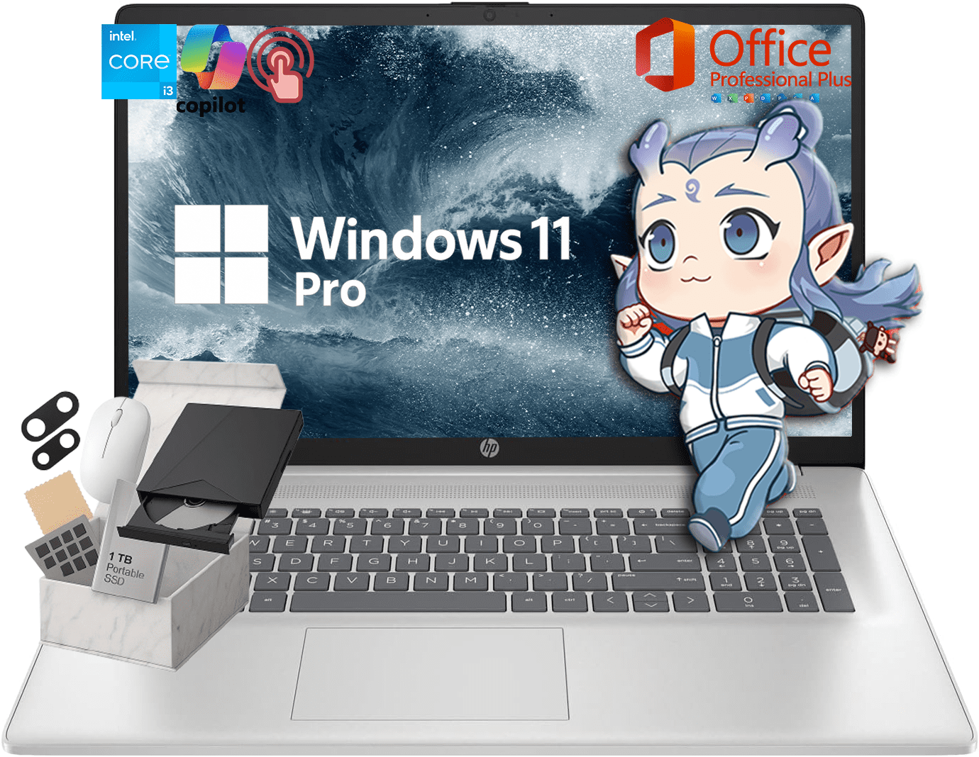 HP 15.6" Touchscreen Laptop | 13th Gen Intel Core i3 | 64GB DDR4 RAM ...