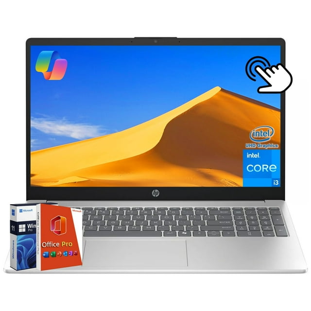 HP 15.6" Touchscreen Laptop 2025, with Office Pro Lifetime, 15.6 inch ...