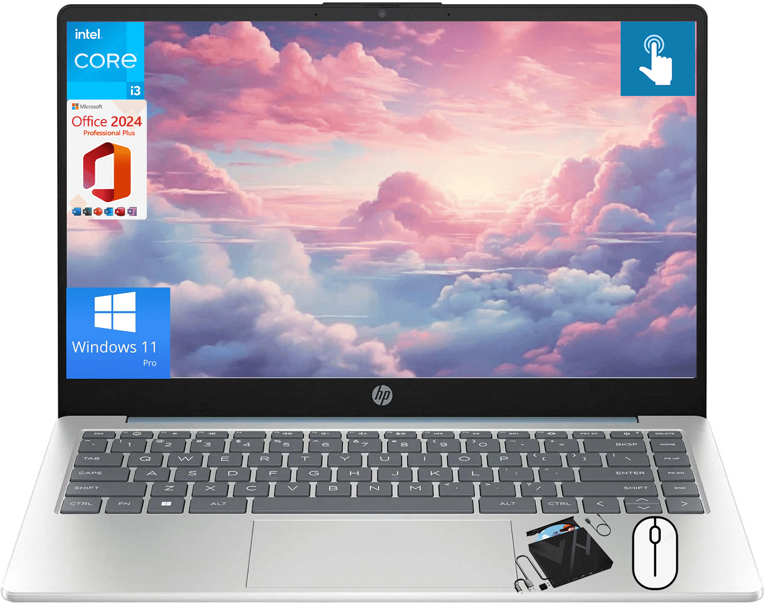 HP 15.6" Touchscreen Laptop Computer, Intel 6-core i3-1215U, Intel UHD Graphics, 32GB RAM, 512GB ...