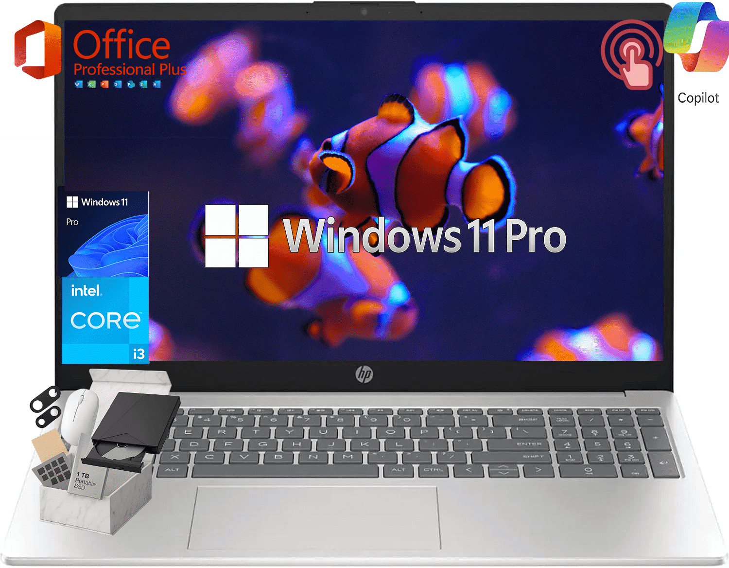 HP 15.6" Touchscreen Laptop, Intel Core i3-1315U(Up to 4.5GHz), Intel ...