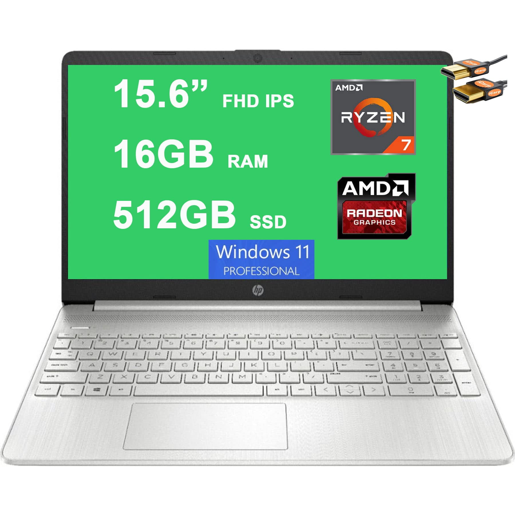 HP 15 Business Laptop Computer 15.6" Diagonal FHD IPS Touchscreen AMD Octa-Core Ryzen 7 4700U ...