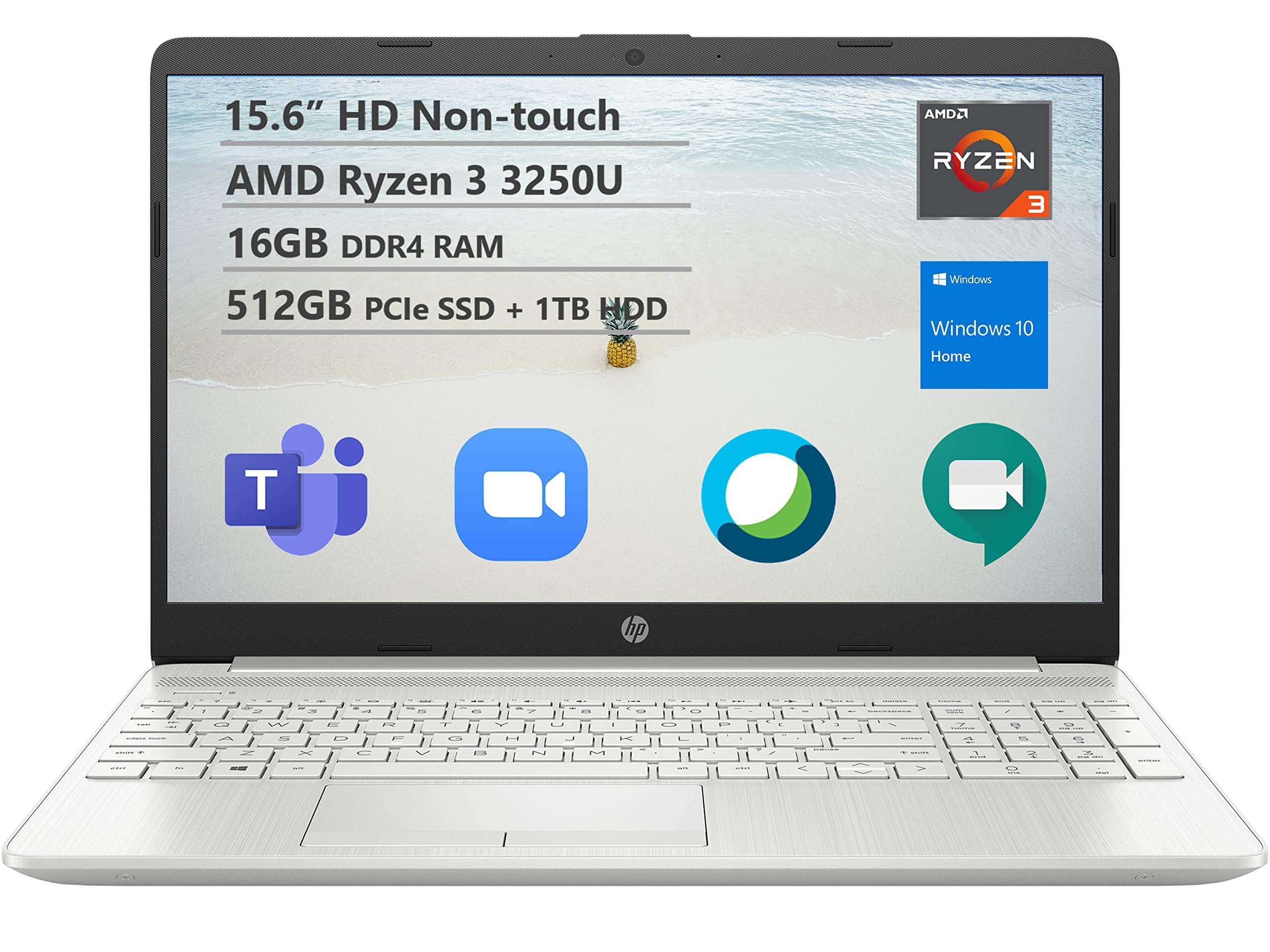HP 15 Entry Level Laptop, 15.6" HD BrightView Display, AMD Ryzen 3 ...