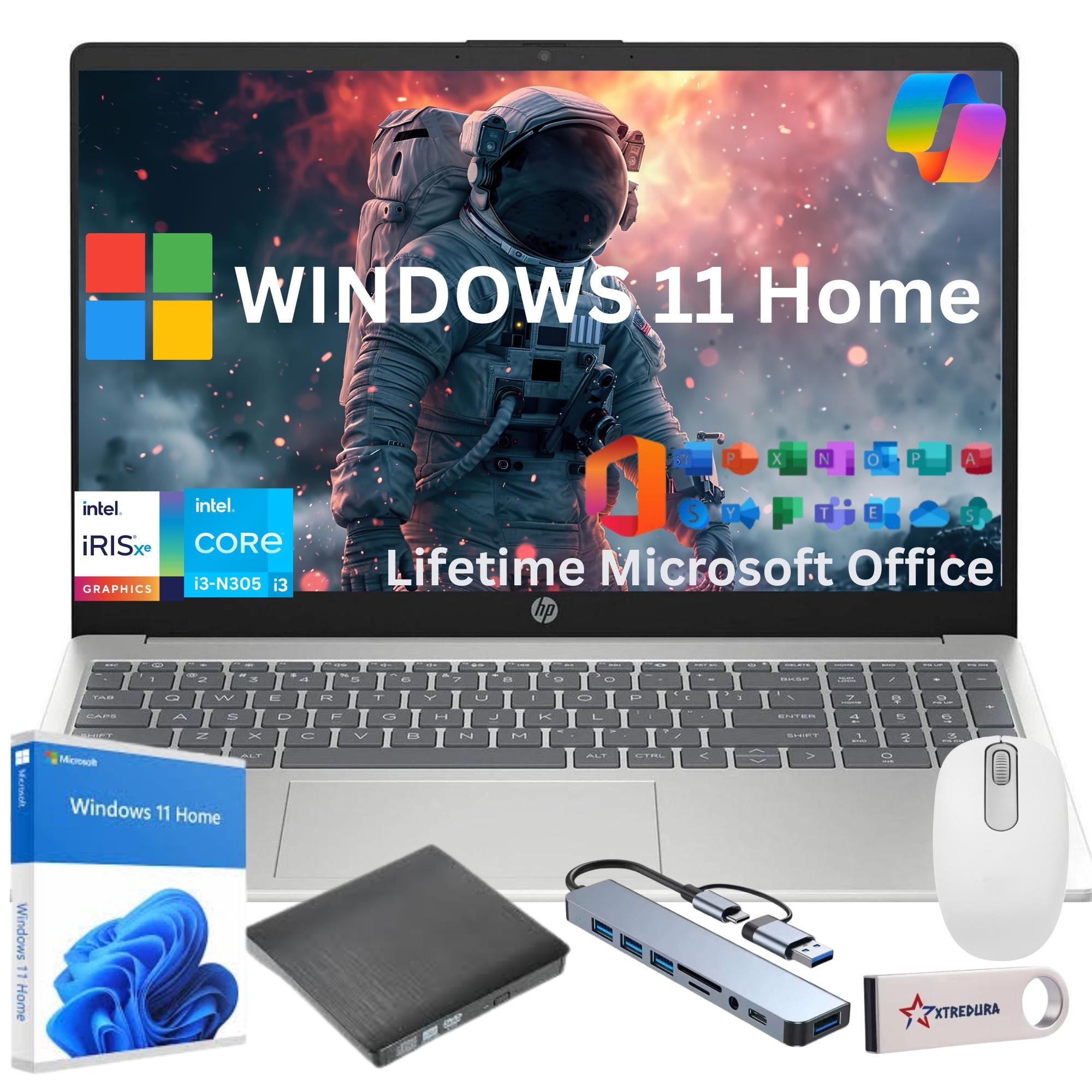 HP 15" FHD Laptop Gift Set, Intel I3-N305 (BEAT i5-1135G7), 32GB RAM ...