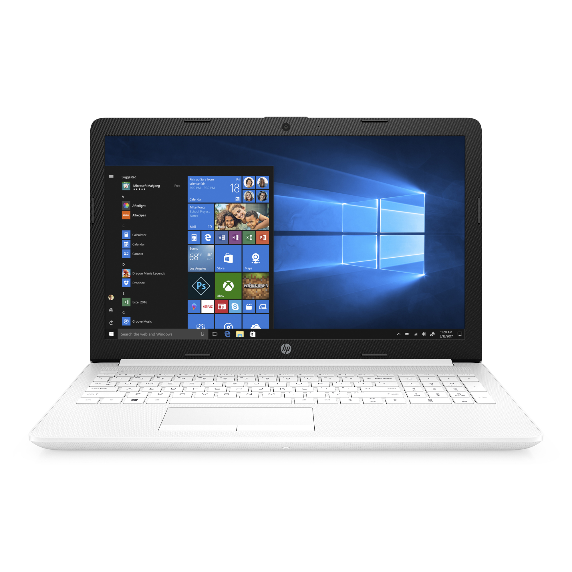 HP 15-db0045nr Snow White Notebook, 15.6" HD, AMD A9-9425, UMA Graphics ...