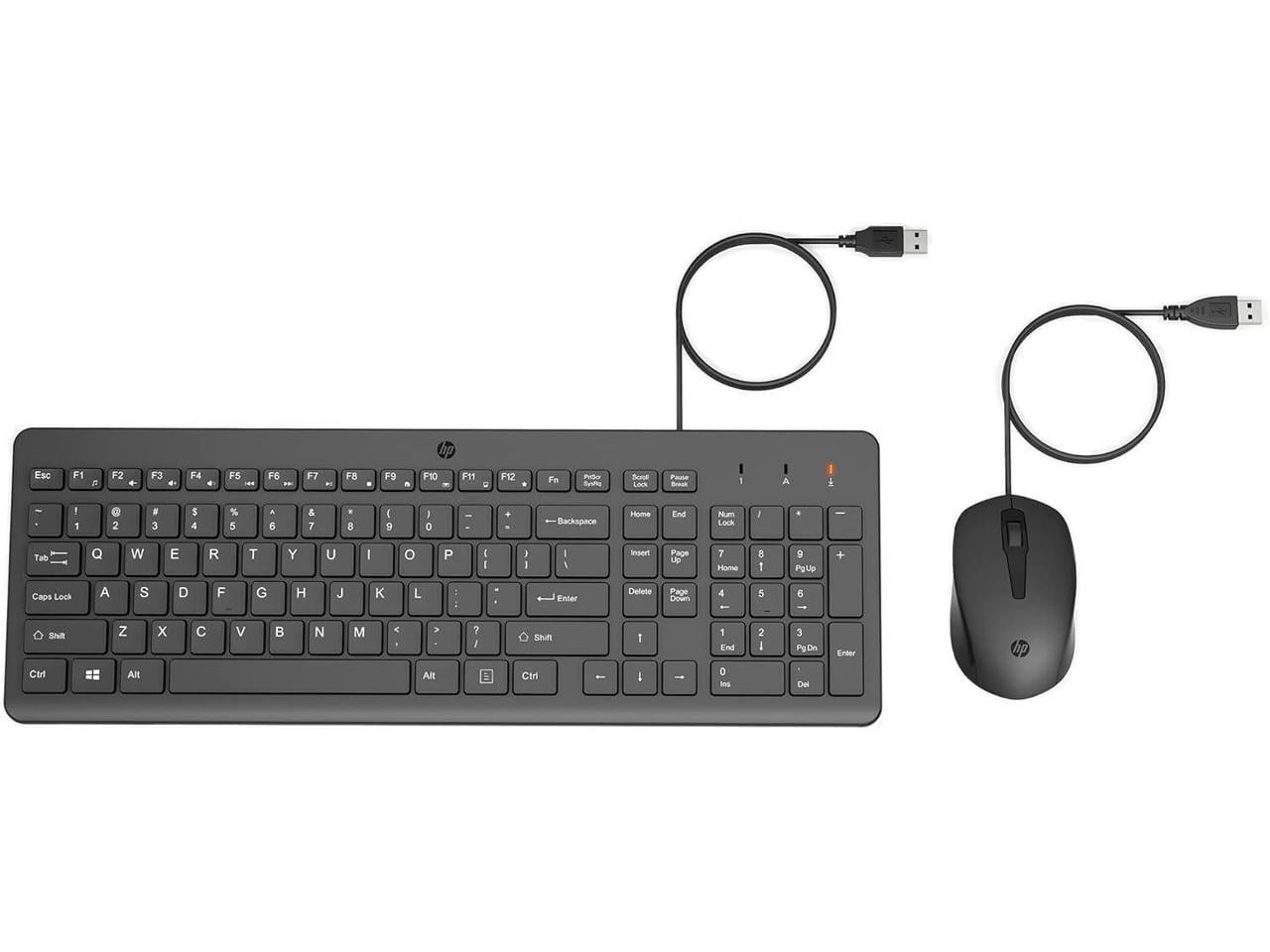 HP 150 Wired Mouse and Keyboard Combo - Full-Sized, Low-Profile ...