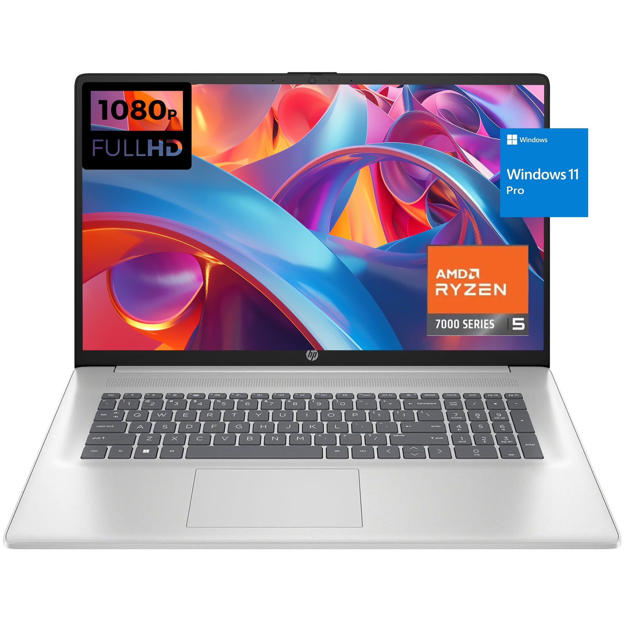 HP 17 17.3" FHD IPS [Windows 11 Pro] Business Laptop Computer, AMD ...