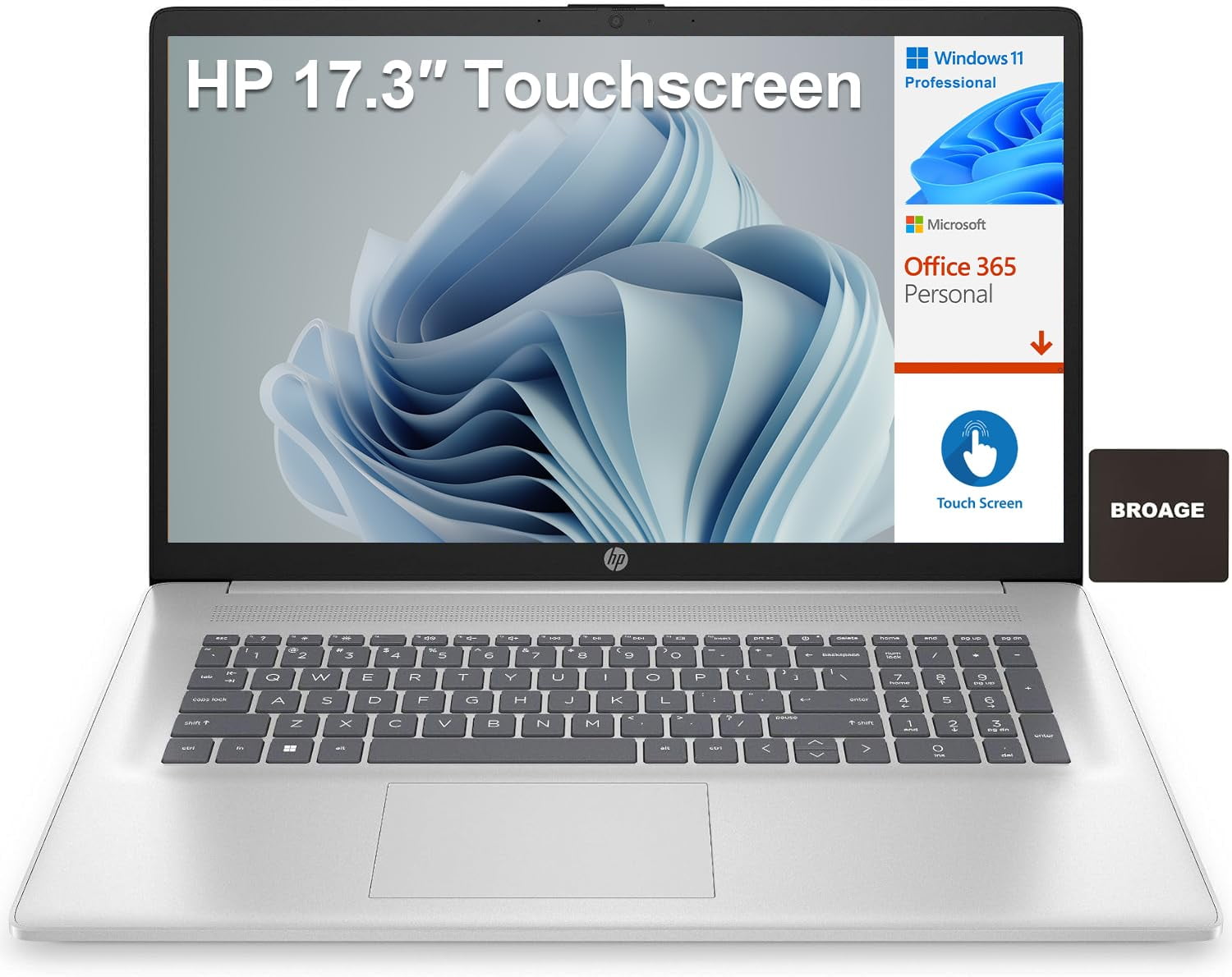 HP 17 17.3" HD+ Touchscreen Business Laptop Computer, Intel Pentium ...