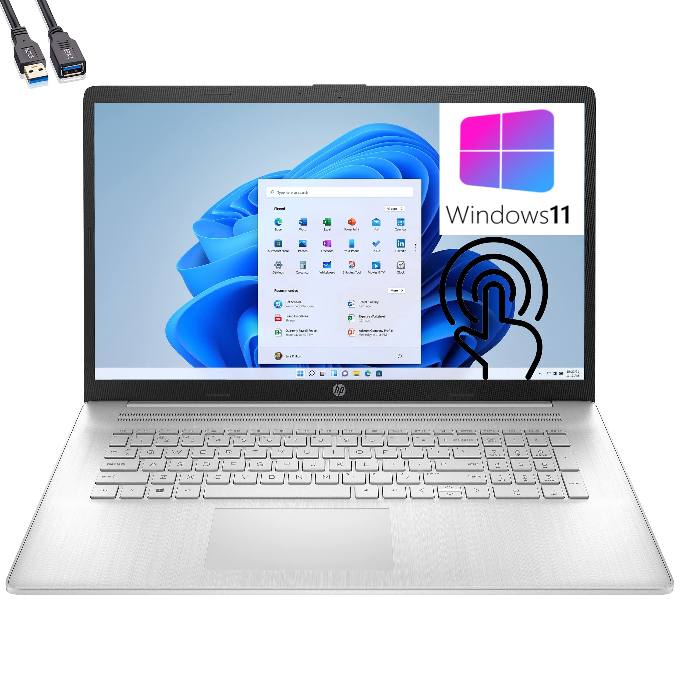HP 17 17.3" HD+ Touchscreen Laptop Computer, Hexa-Core AMD Ryzen 5 ...