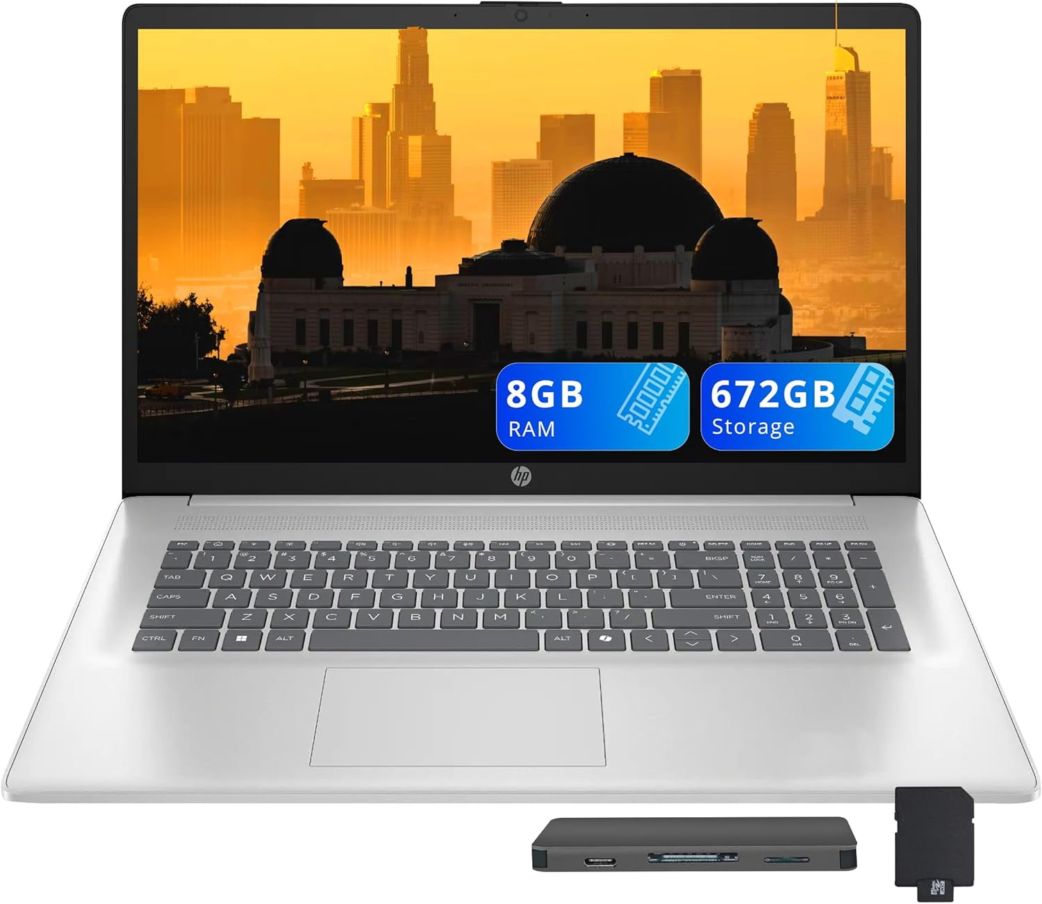 HP 17.3" FHD IPS Business Laptop, AMD Ryzen 5 7520U, 8GB LPDDR5, 672GB ...