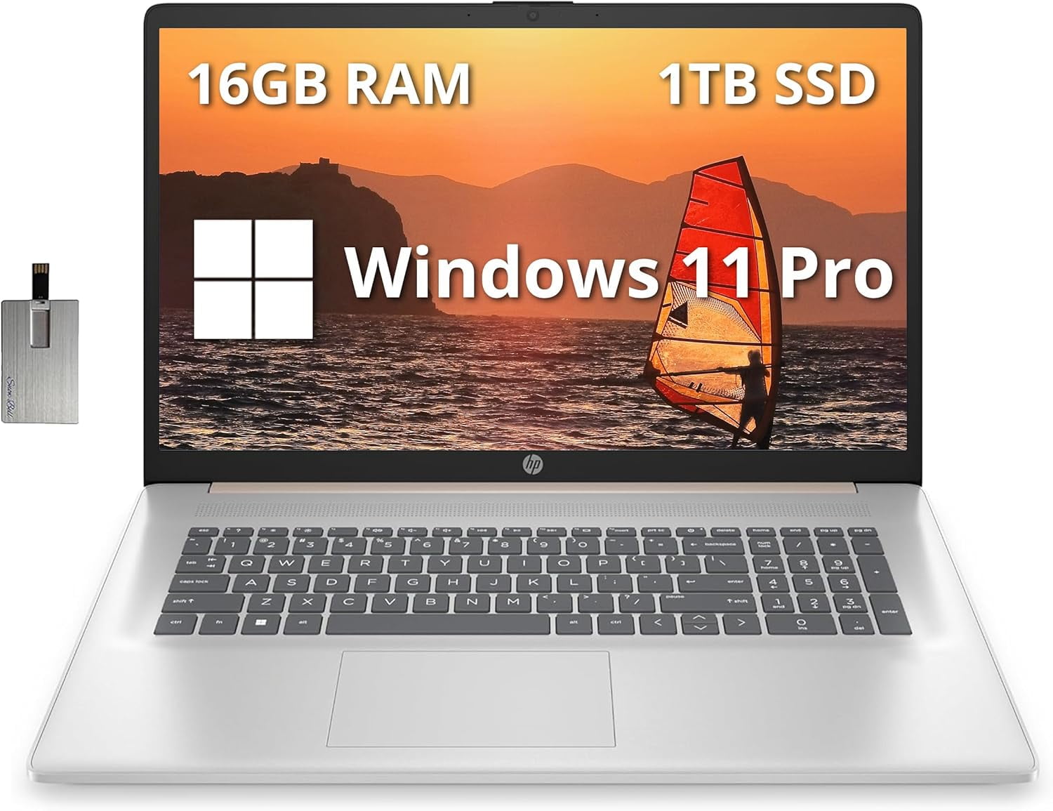 HP 17.3" FHD Laptop, AMD Ryzen 5 5500U, 16GB RAM, 1TB SSD, AMD Radeon ...