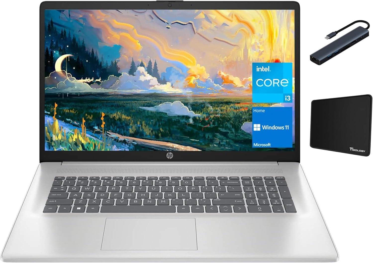 HP 17.3" HD+(1600 x 900) Laptop, Intel Core i3-N305, 16GB Memory, 256GB ...