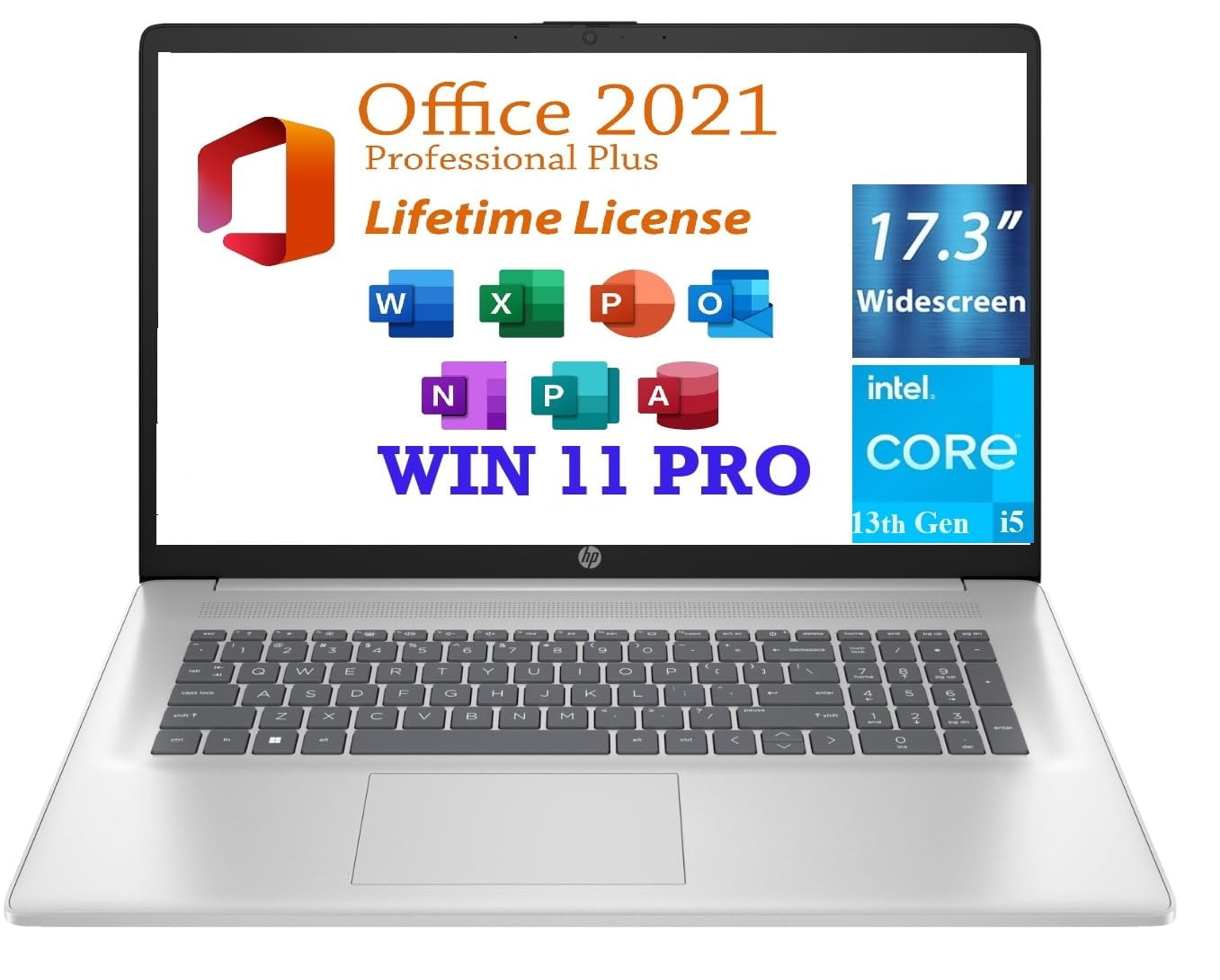 HP 17.3" HD+ Business Laptop, Free Lifetime Office 2021,13th Gen Intel ...