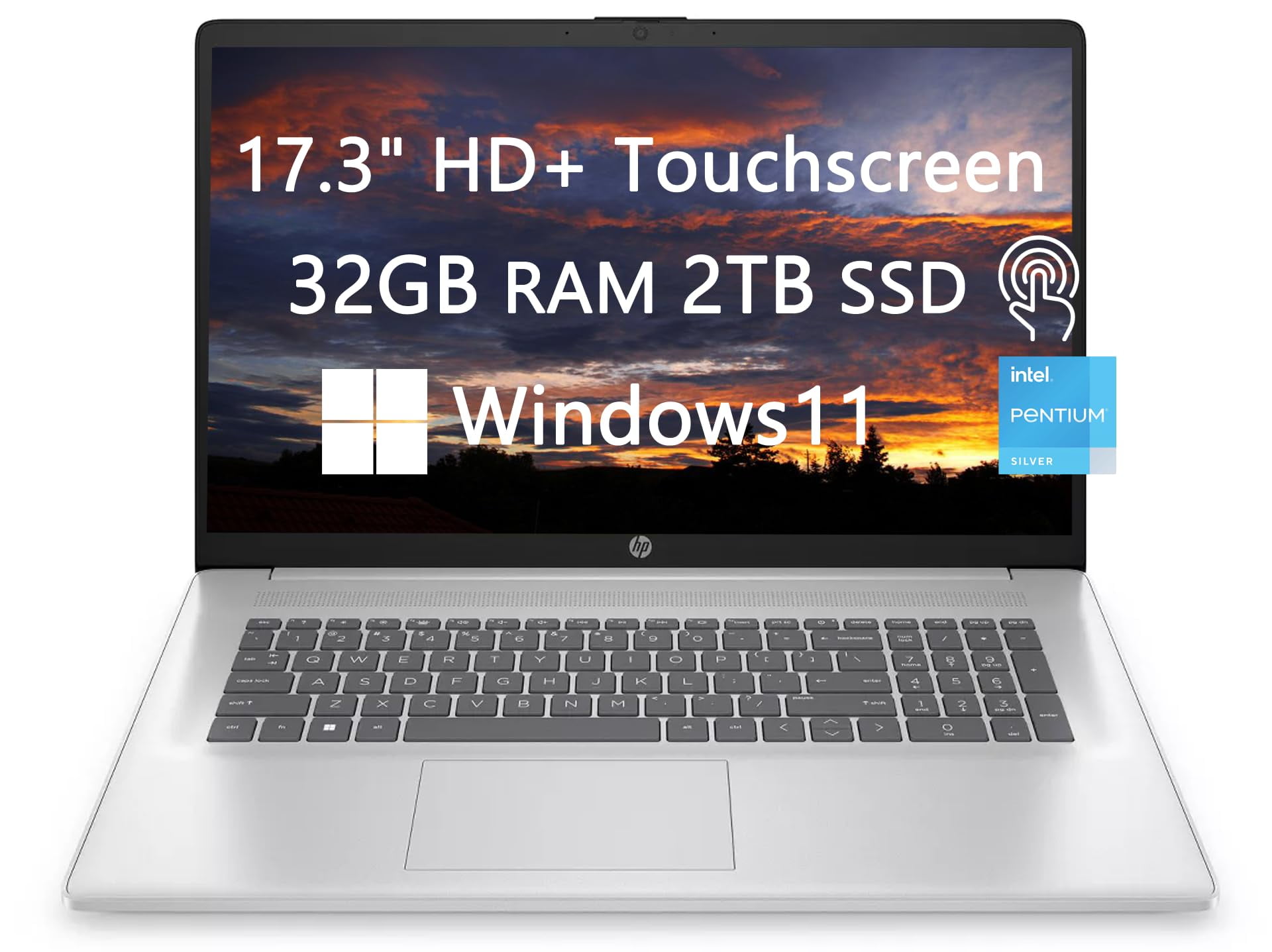 HP 17.3" HD+ Touchscreen Laptop, Intel Pentium N5030 Processor, 32GB RAM, 2TB SSD, Webcam, Wi-Fi ...