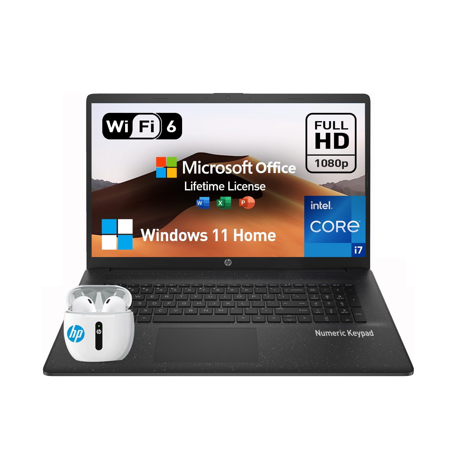 HP 17.3 Inch FHD Business Laptop, 12 Gen Intel Core i7-1255U (Up to 4. ...