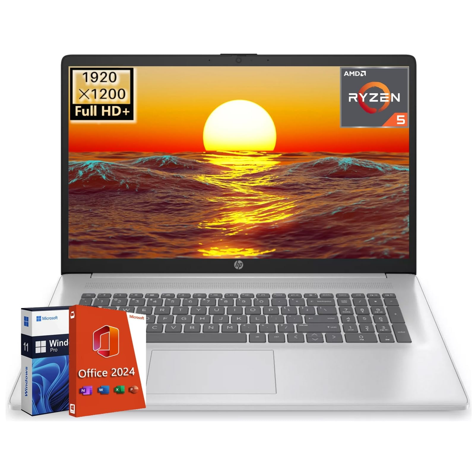 HP 17.3 Laptop, AMD Ryzen 5 7430U(Beats i7), Microsoft Office 2024 ...
