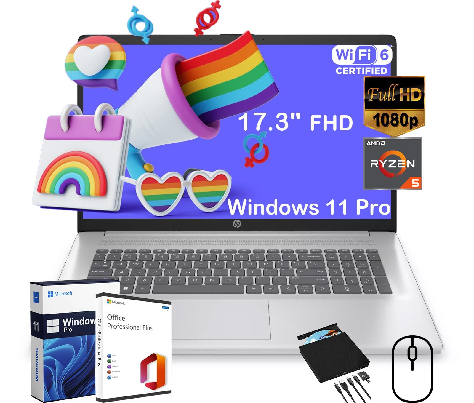 HP 17.3" Laptop Everyday Notebook - with Microsoft Office Lifetime ...