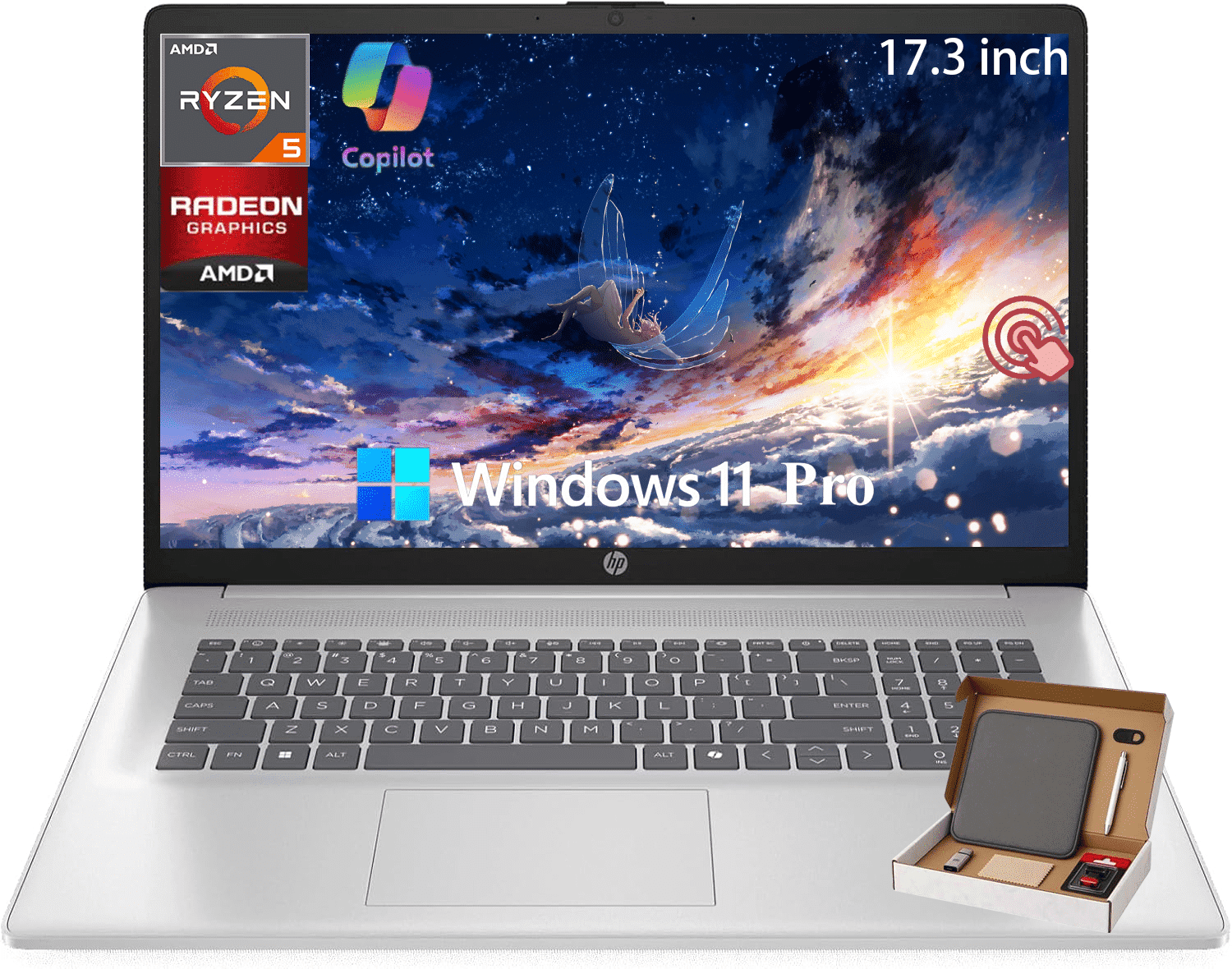 HP 17.3" Touchscreen 2025 New Laptop, 17 inch HD+ Touch Screen, AMD ...
