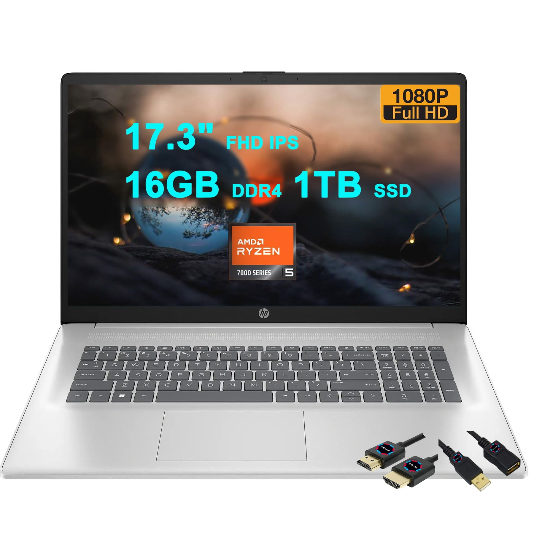 HP 17 Business Laptop | 17.3" FHD IPS | AMD 6-core Ryzen 5 7430U (>i7 ...