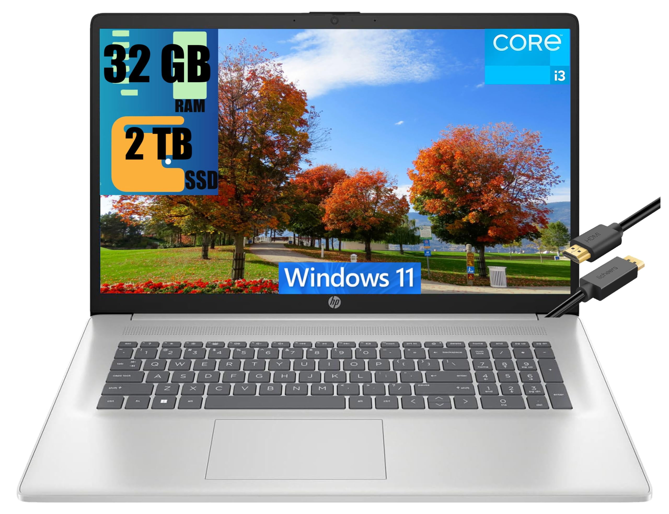 HP 17 Business Laptop, 17.3" HD+ Display, 11th Gen Intel Core i3-1125G4 ...