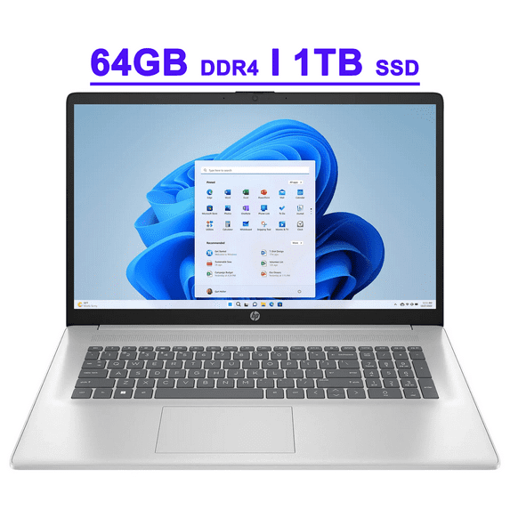 HP 17 Business Laptop 17.3" HD+ Touchscreen AMD 6-core Ryzen 5 7430U ...