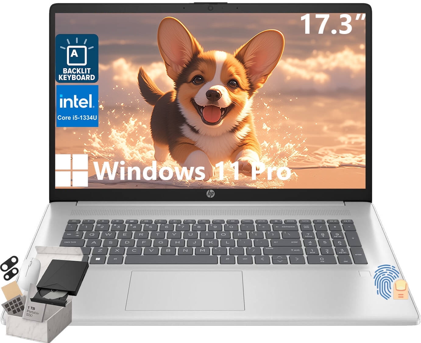 HP 17 Business Laptop PC- 17.3" HD+ Screen, Intel Core i5-1334U CPU, 16GB RAM, 1TB SSD, Backlit ...