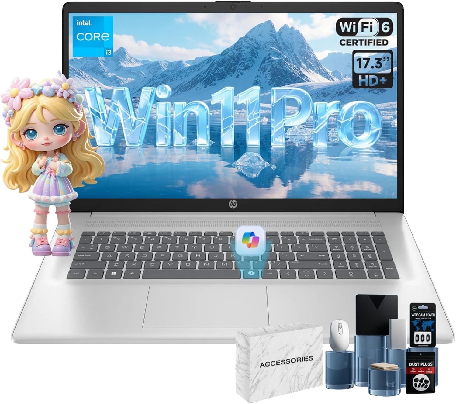 HP 17 Computer Laptop for Student and Business, 17.3" HD+, Intel Core ...