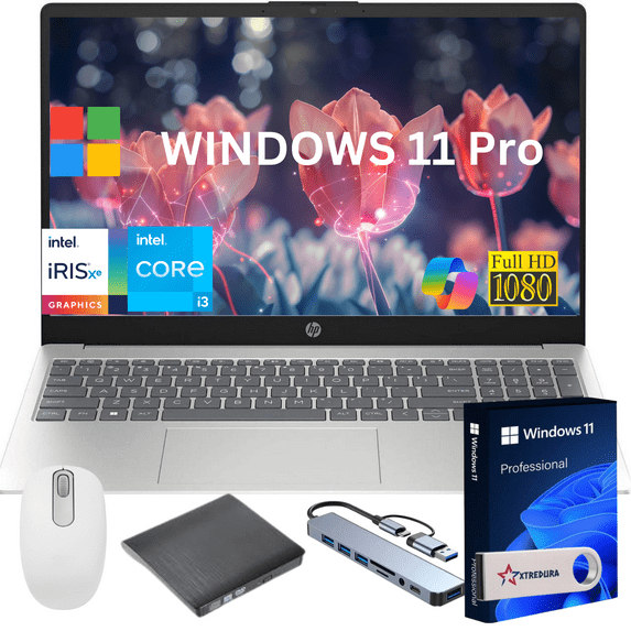 HP 17" FHD Laptop Gift Set, Intel I3-N305 (BEAT i5-1135G7), 8GB RAM ...