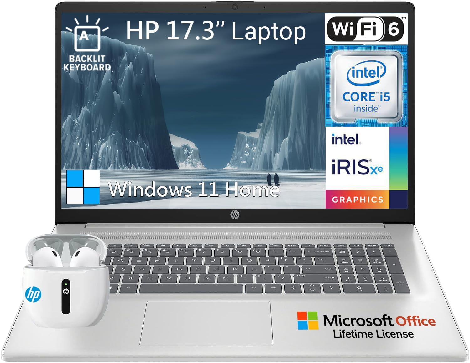 HP 17 Inch Laptop Computer, 17.3 Laptop PC FHD IPS Screen, Intel Core ...