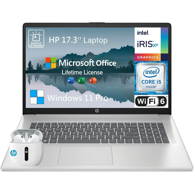 HP 17 Inch Laptop Computer, FHD IPS Screen 17.3 Business Laptop PC ...