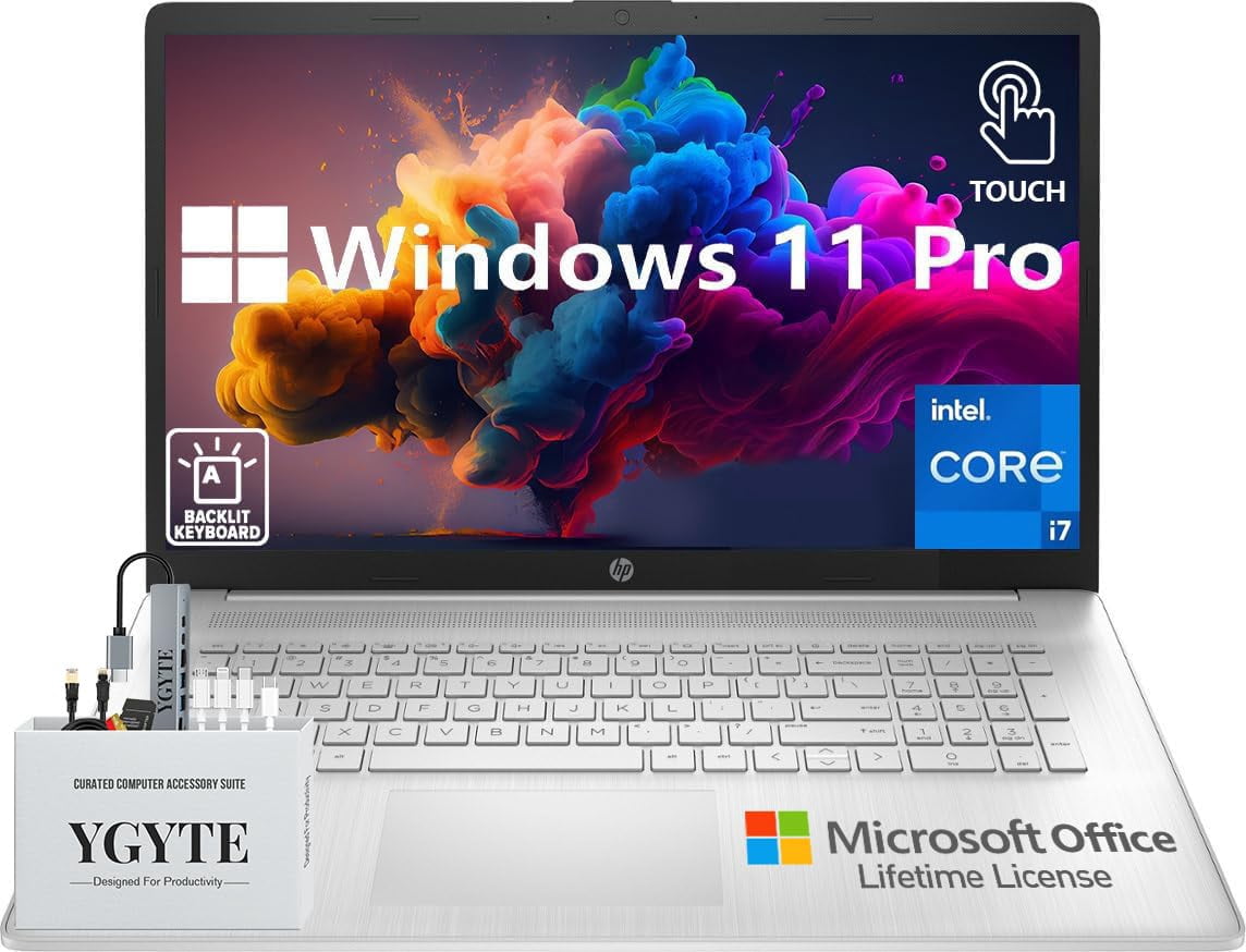 HP 17 Inch Laptop Touch Screen, 17.3 Touchscreen Laptop Computer, Intel ...