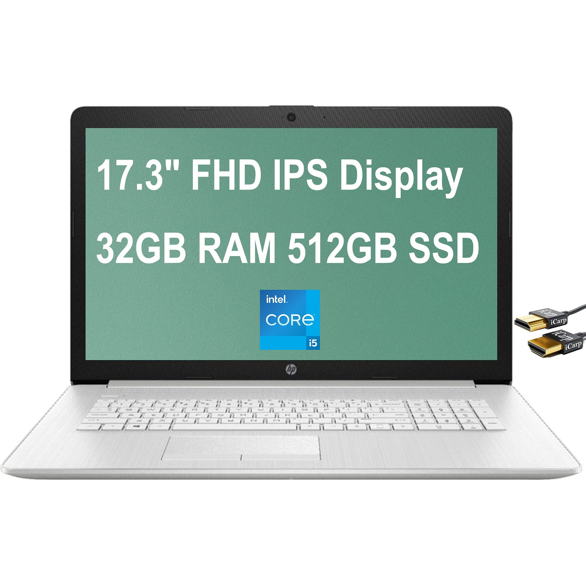 HP 17 Laptop Computer 17.3" Full HD IPS Display 11th Gen Intel Quad-Core i5-1135G7 (Beats i7 ...