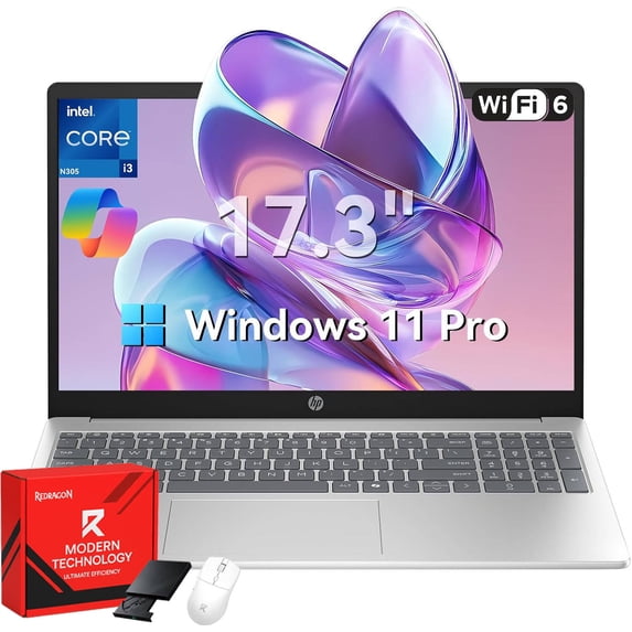 HP 17 Laptop, Intel 8-Core i3-N305, Anti-Glare Display, 32GB RAM, 2TB SSD, Windows 11 Pro ...