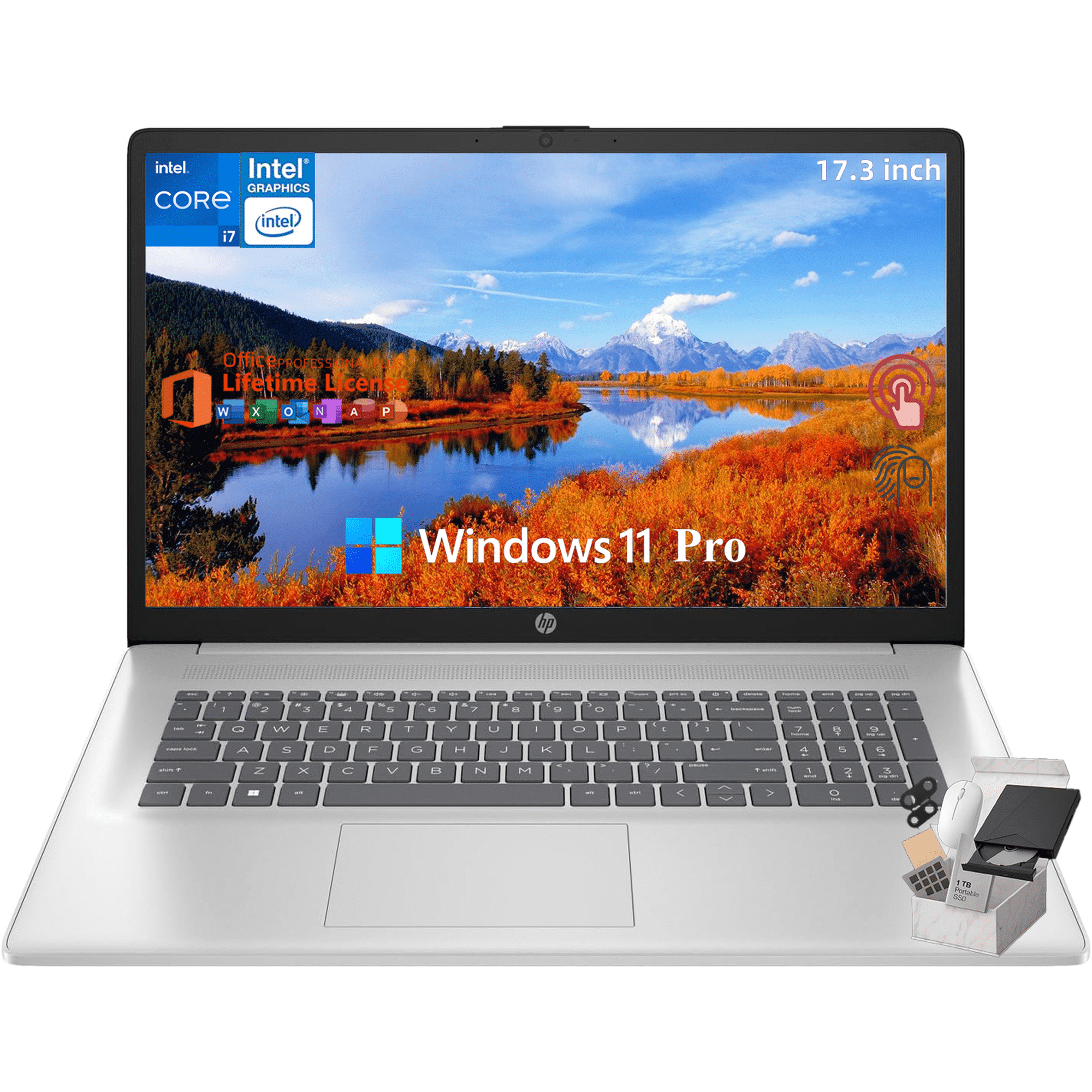 HP 17" Touchscreen Business Laptop, Intel 10-Core i7-1355U(Up to 5 GHz ...