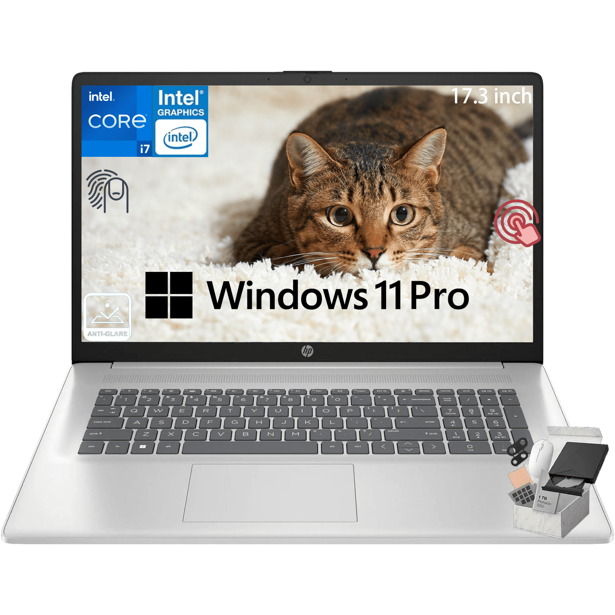 HP 17" Touchscreen Business Laptop, Intel 10-Core i7-1355U(Up to 5 GHz ...