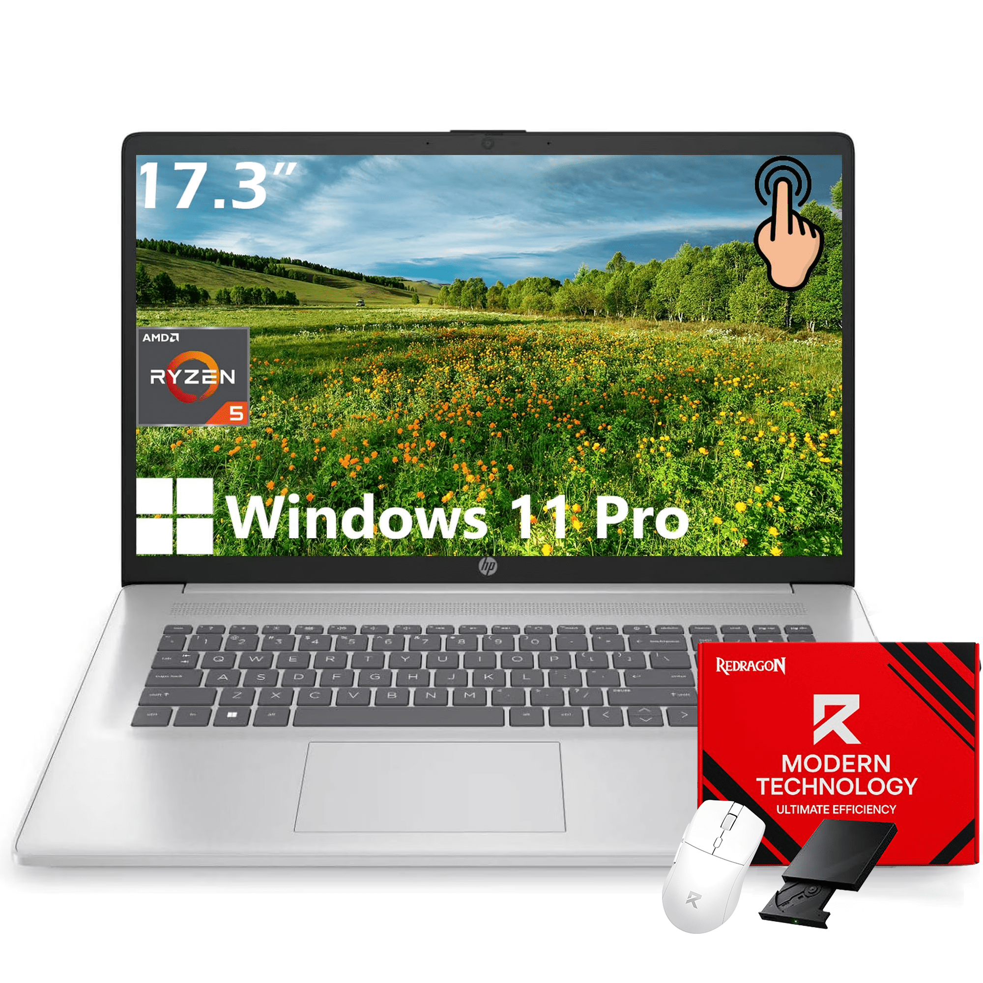 HP 17 Touchscreen Laptop,17.3" HD+ Anti-Glare Display, 16GB RAM, 1TB ...