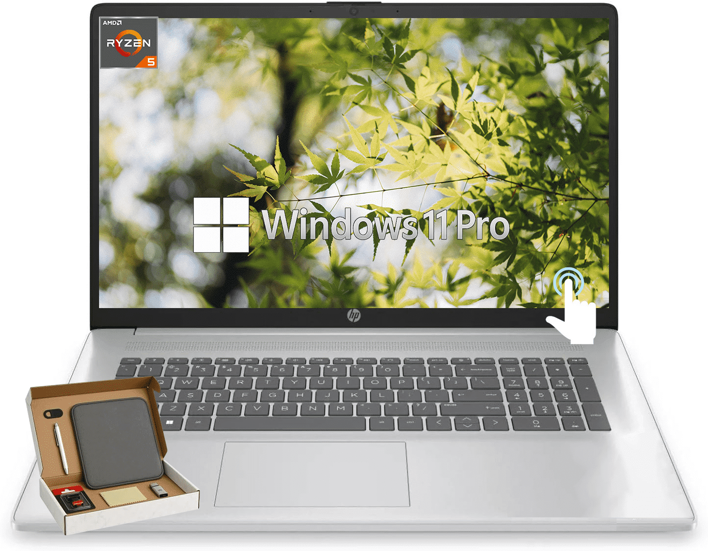 HP 17 Touchscreen Laptop Computer, 17.3" HD+ Anti-Glare Display, AMD ...