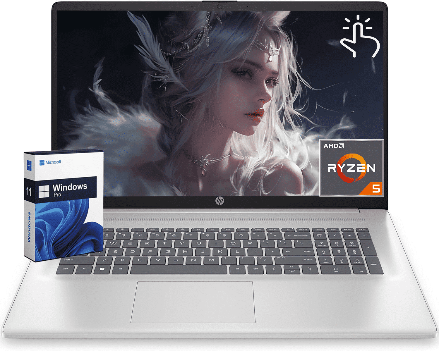 HP 17 Touchscreen Laptop Computer - 17.3” HD+ Display, AMD Ryzen 5 ...