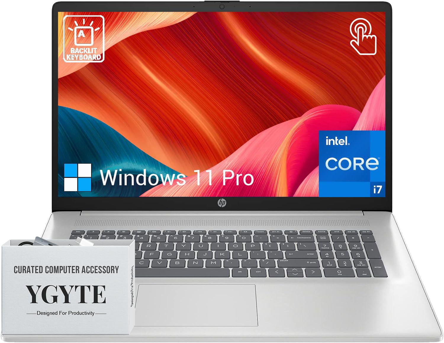 HP 17 Touchscreen Laptop Computer, 17.3 Inch HD+ Touch Screen Business ...