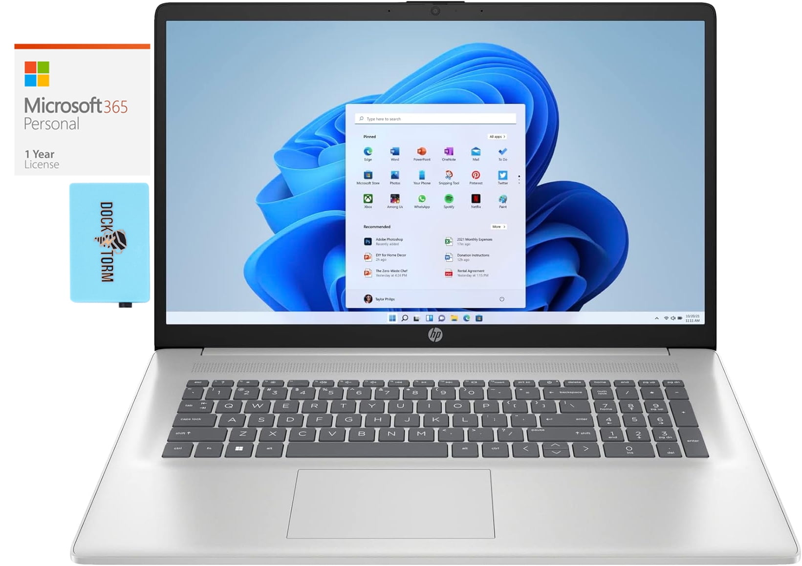 HP 17-cp2033dx Home/Business Laptop (AMD Ryzen 3 7320U 4-Core, 17.3in 60 Hz HD+ (1600x900), AMD ...