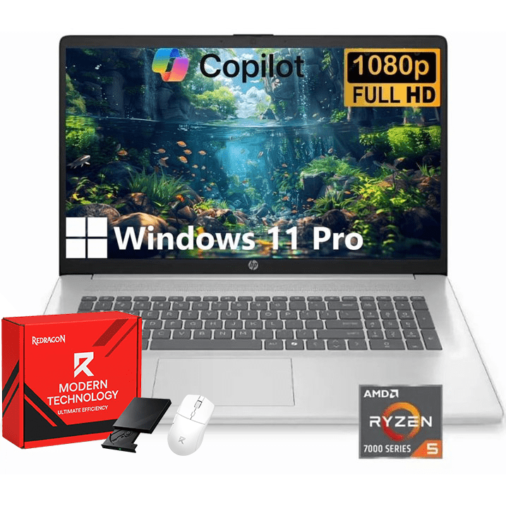 HP 17 inch Business Laptops Computer, 17.3" FHD Anti-Glare Display, AMD ...