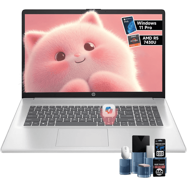 HP 17 inch Business Laptops Computer, 17.3" FHD Anti-Glare Display, AMD ...