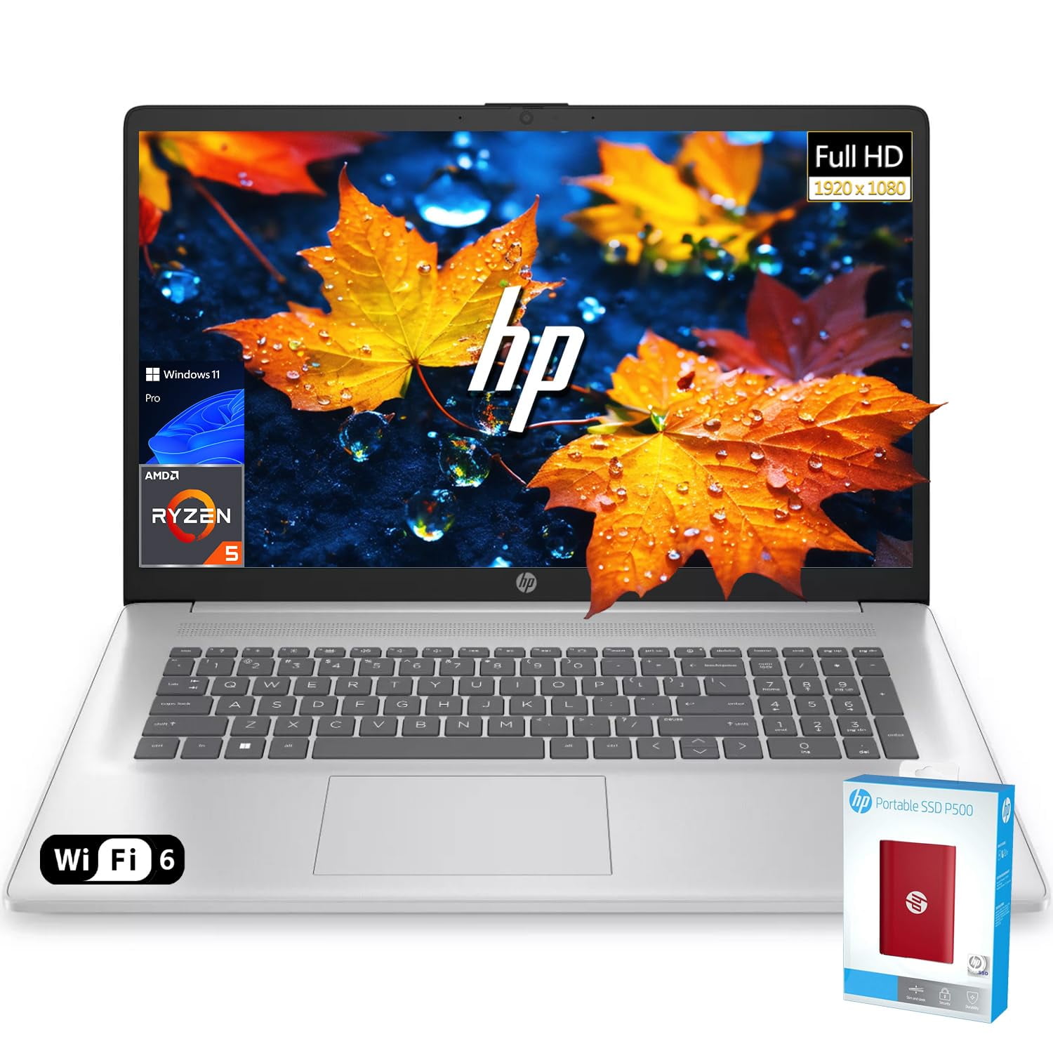 HP 17 inch Laptop, AMD Ryzen 5 7430U 6-core Processor(Beat i7-1355U ...