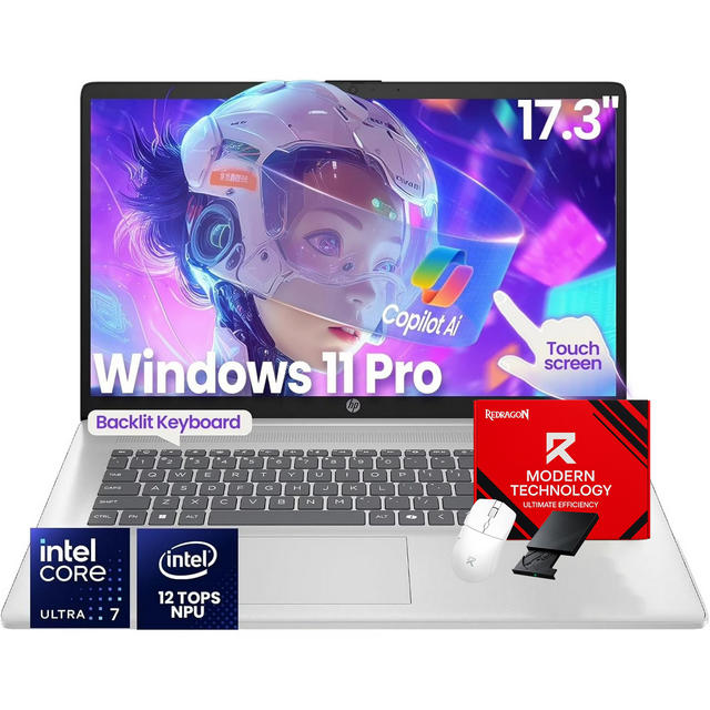 HP 17-inch Touchscreen AI Laptop, Intel Ultra 7 255U, 16GB RAM, 512GB ...