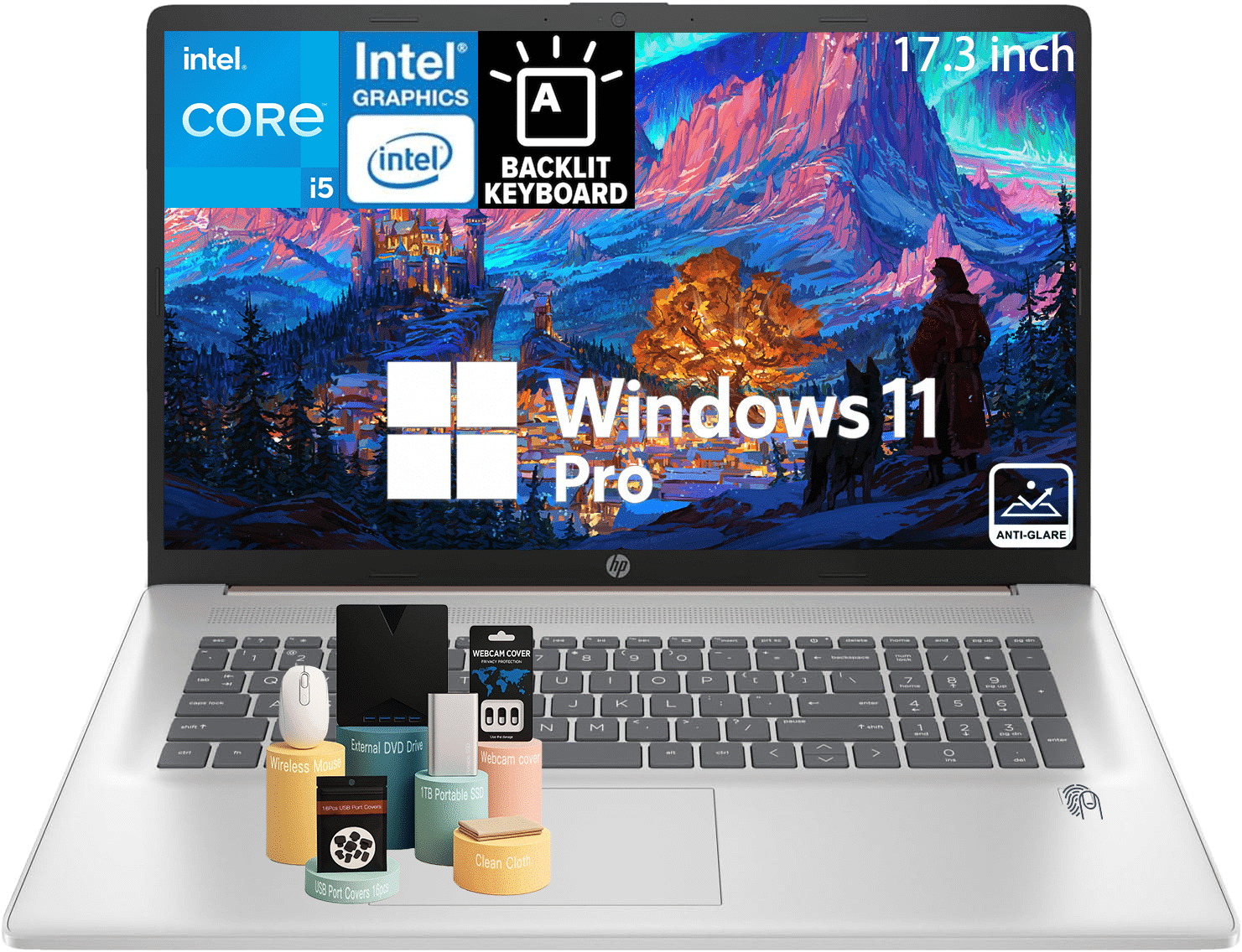 HP 17t Flagship Laptop Business Computer, 17.3" HD+ BrightView, Intel ...